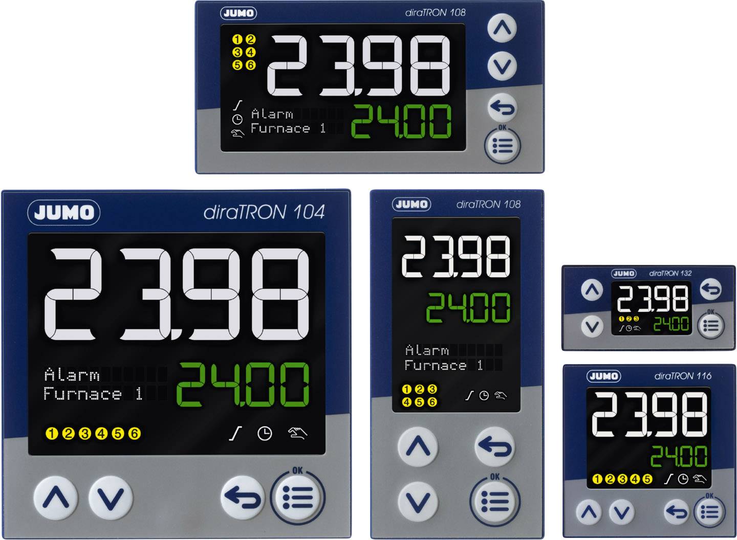 Jumo diraTRON 132 PID Temperaturregler Pt100, Pt1000, KTY11-6, L, J, U ...
