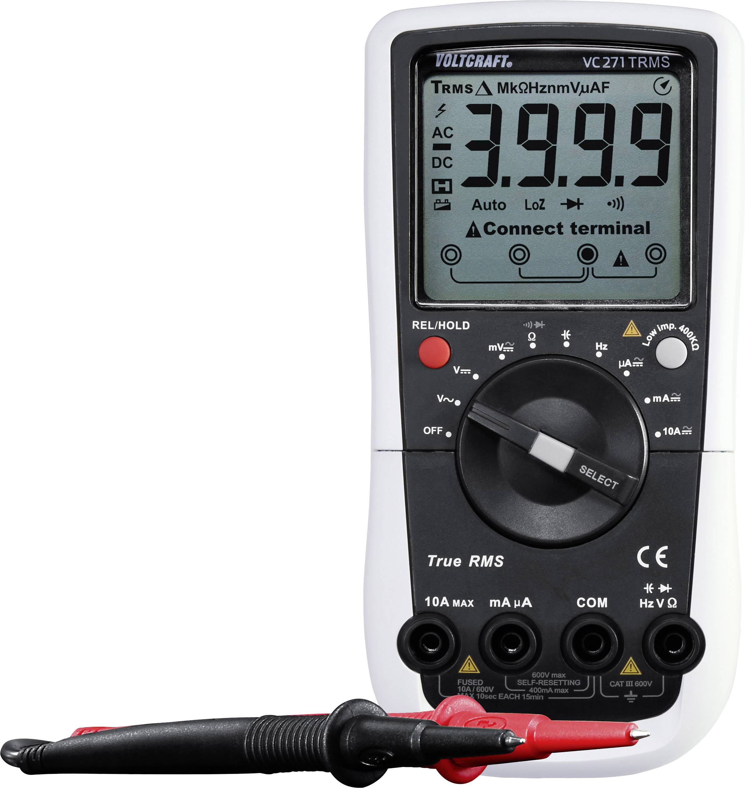 VOLTCRAFT VC-271 Hand-Multimeter digital CAT III 600V Anzeige (Counts ...