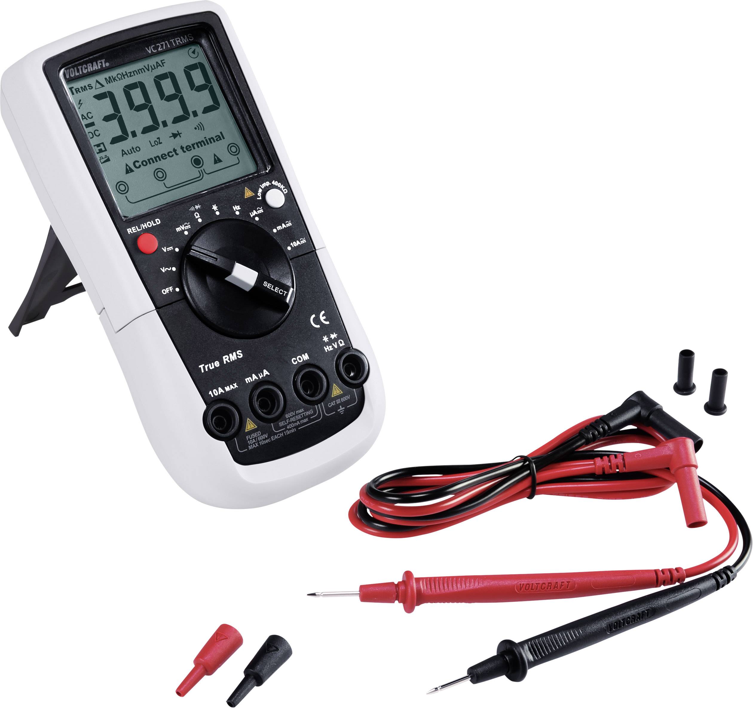 VOLTCRAFT VC-271 Hand-Multimeter digital CAT III 600V Anzeige (Counts ...