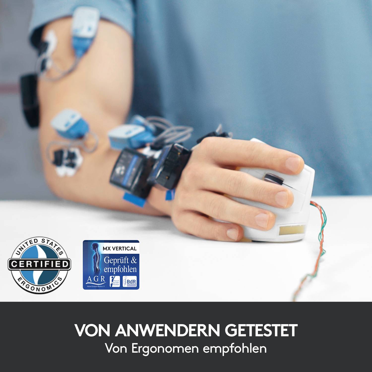 Logitech MX Vertical Ergonomische Maus Bluetooth®, Funk Optisch Schwarz ...