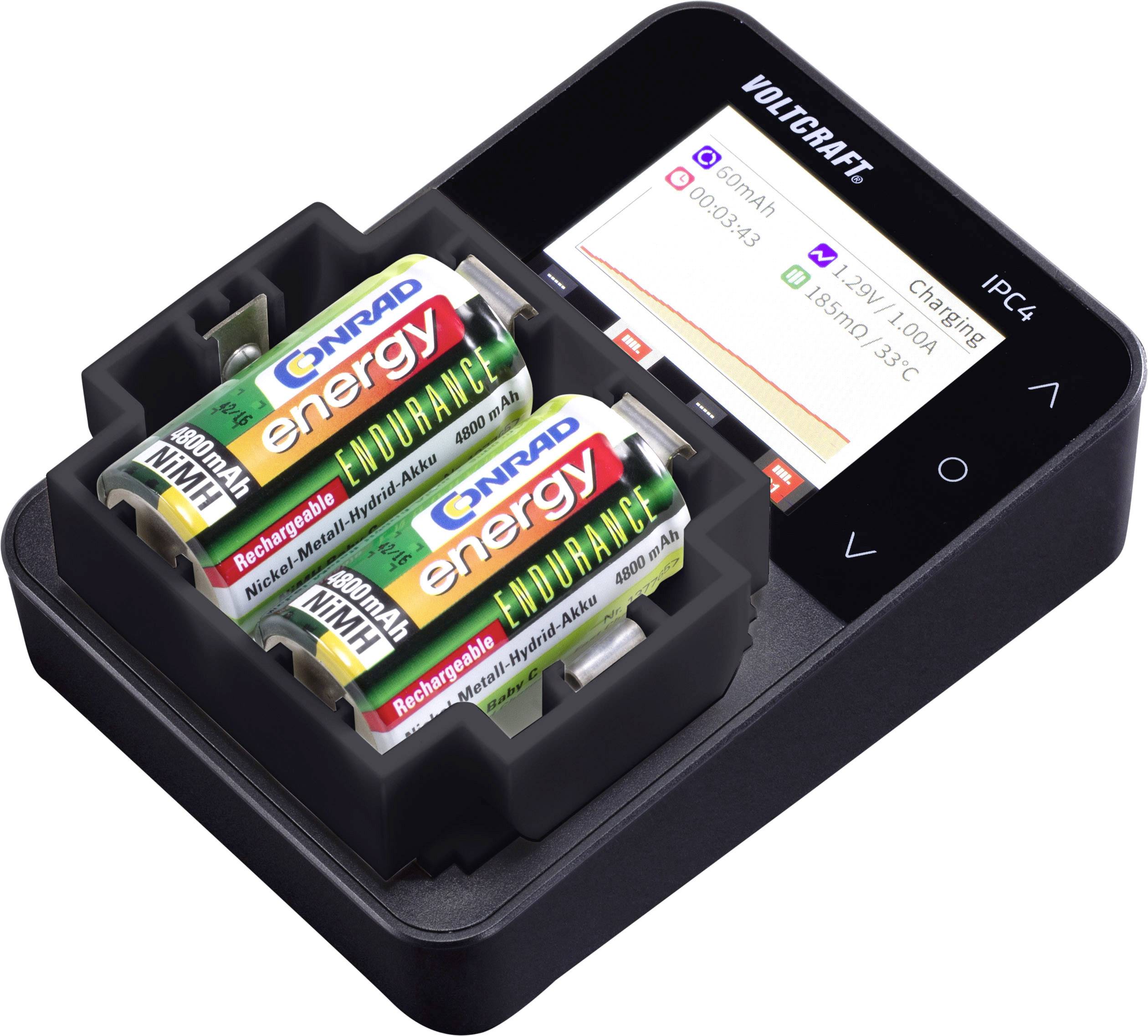 VOLTCRAFT IPC-4 Rundzellen-Ladegerät NiMH, NiCd, NiZn, LiIon, LiHV ...