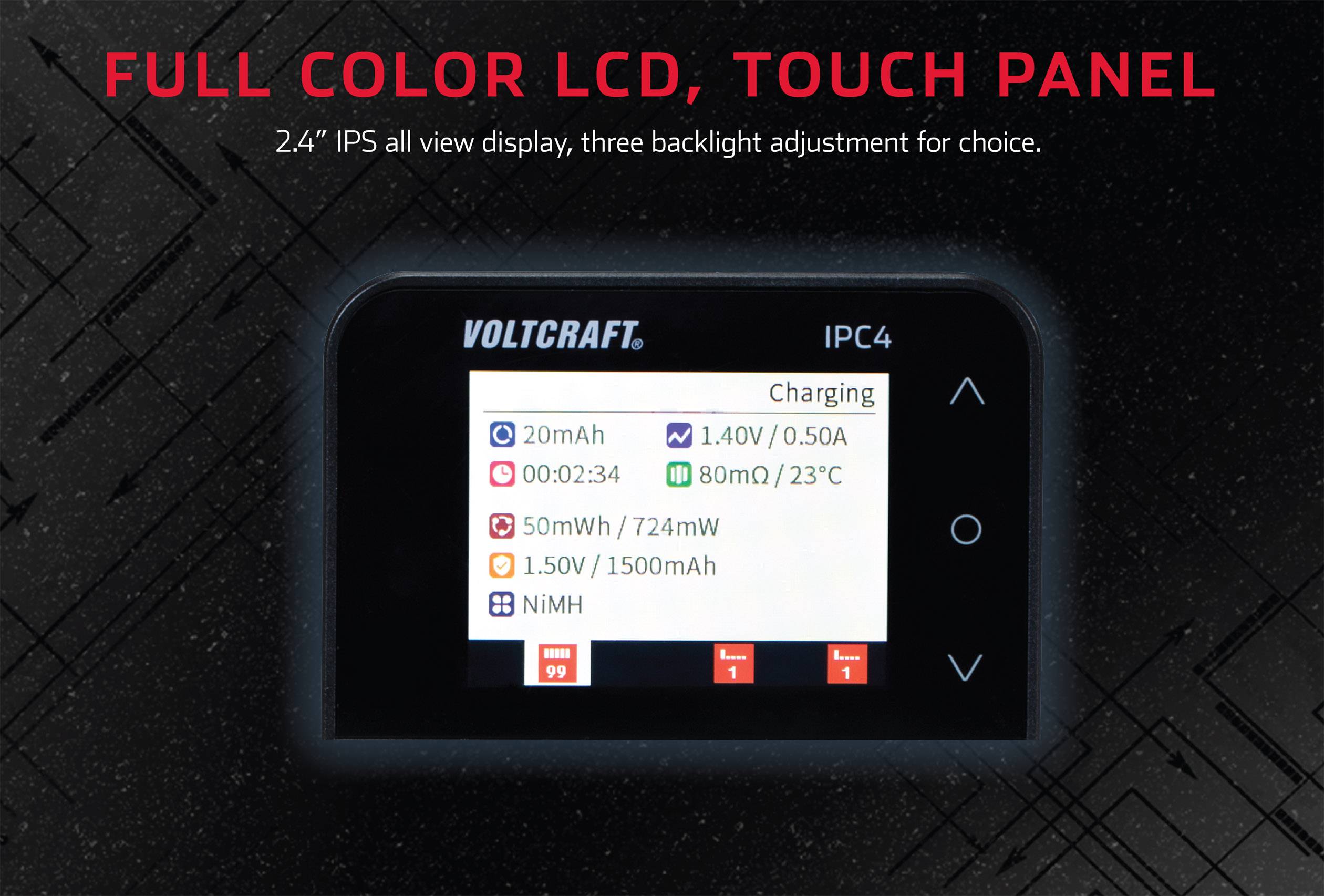 VOLTCRAFT IPC-4 Rundzellen-Ladegerät NiMH, NiCd, NiZn, LiIon, LiHV ...