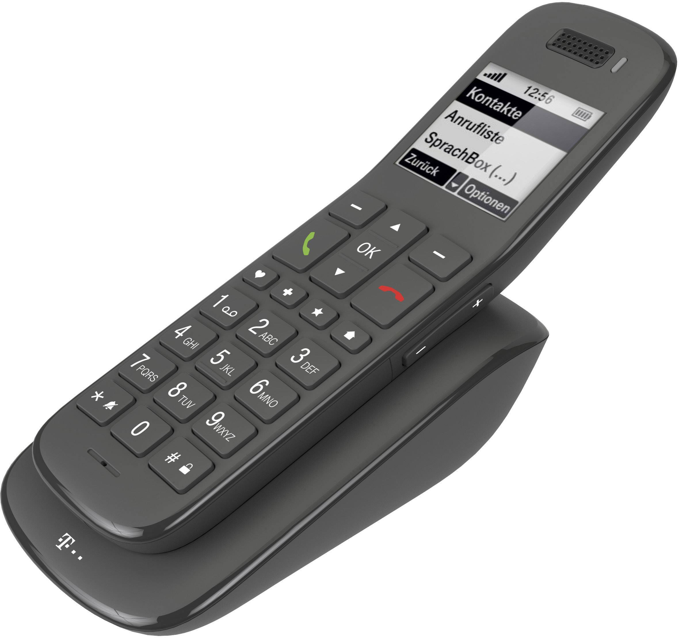 Telekom 40316102 DECT Schnurloses Telefon analog Freisprechen Anthrazit ...