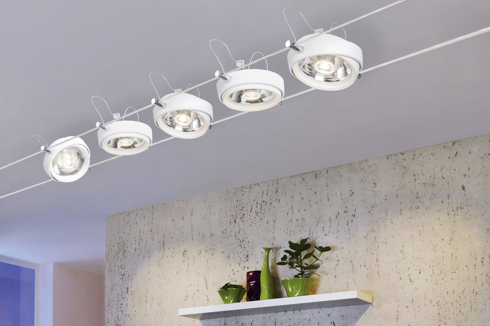 Paulmann Hochvolt-Seilsystem-Leuchte Powerline II LED fest eingebaut 8W ...