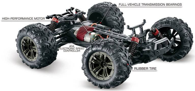 Absima Spirit Schwarz, Rot Brushed 1:16 RC Modellauto Elektro ...
