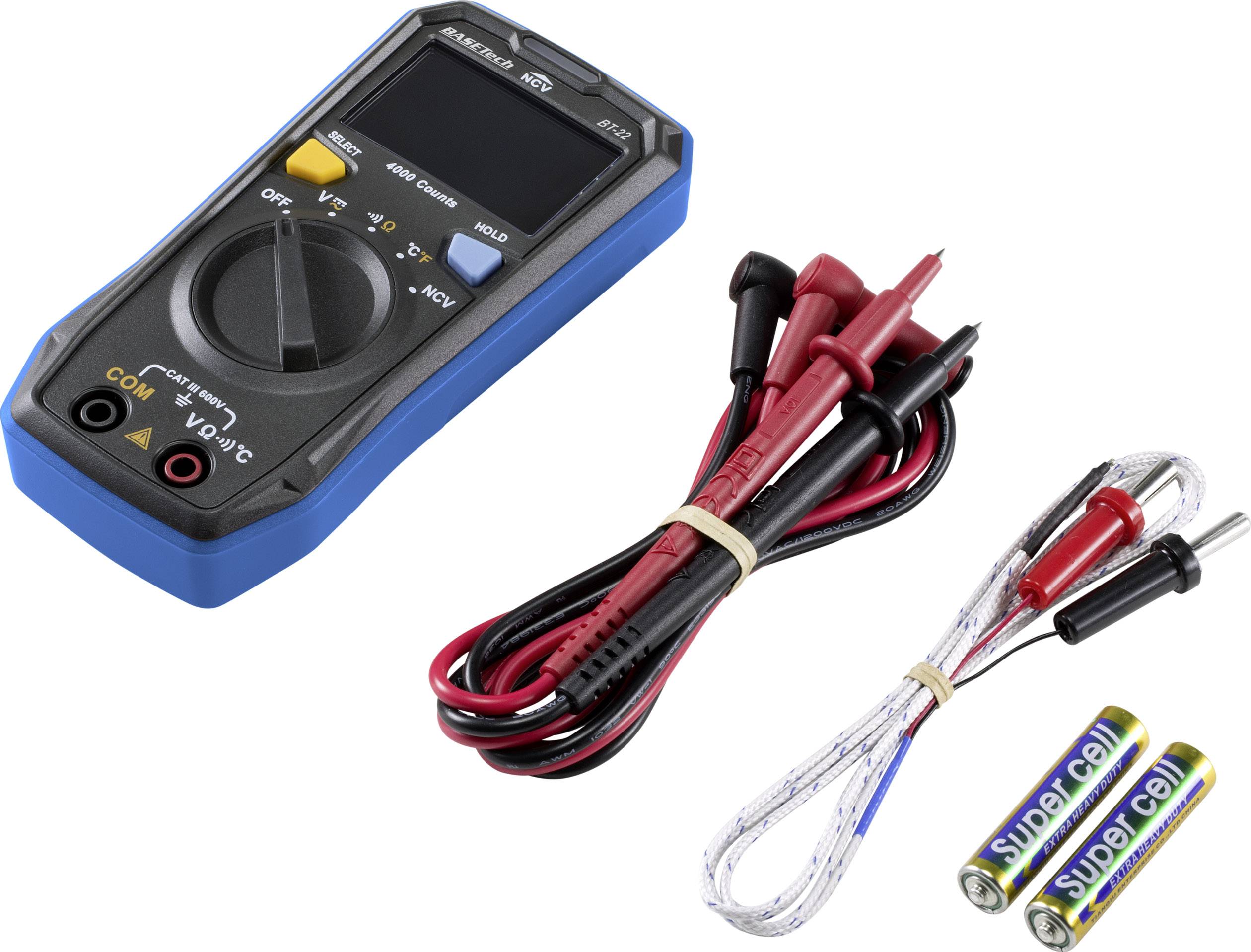 Basetech BT-22 Hand-Multimeter digital CAT III 600V Anzeige (Counts ...