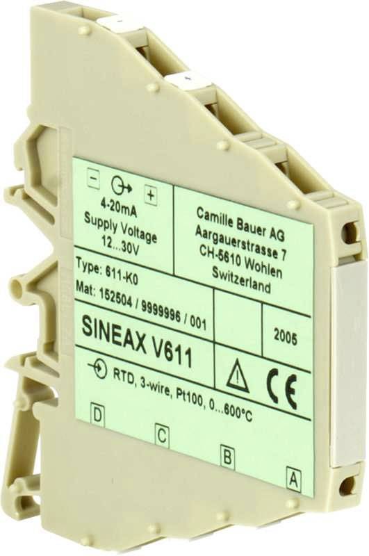 Camille Bauer Programmierbarer Temperatur-Messumformer Typ SINEAX V 611 ...