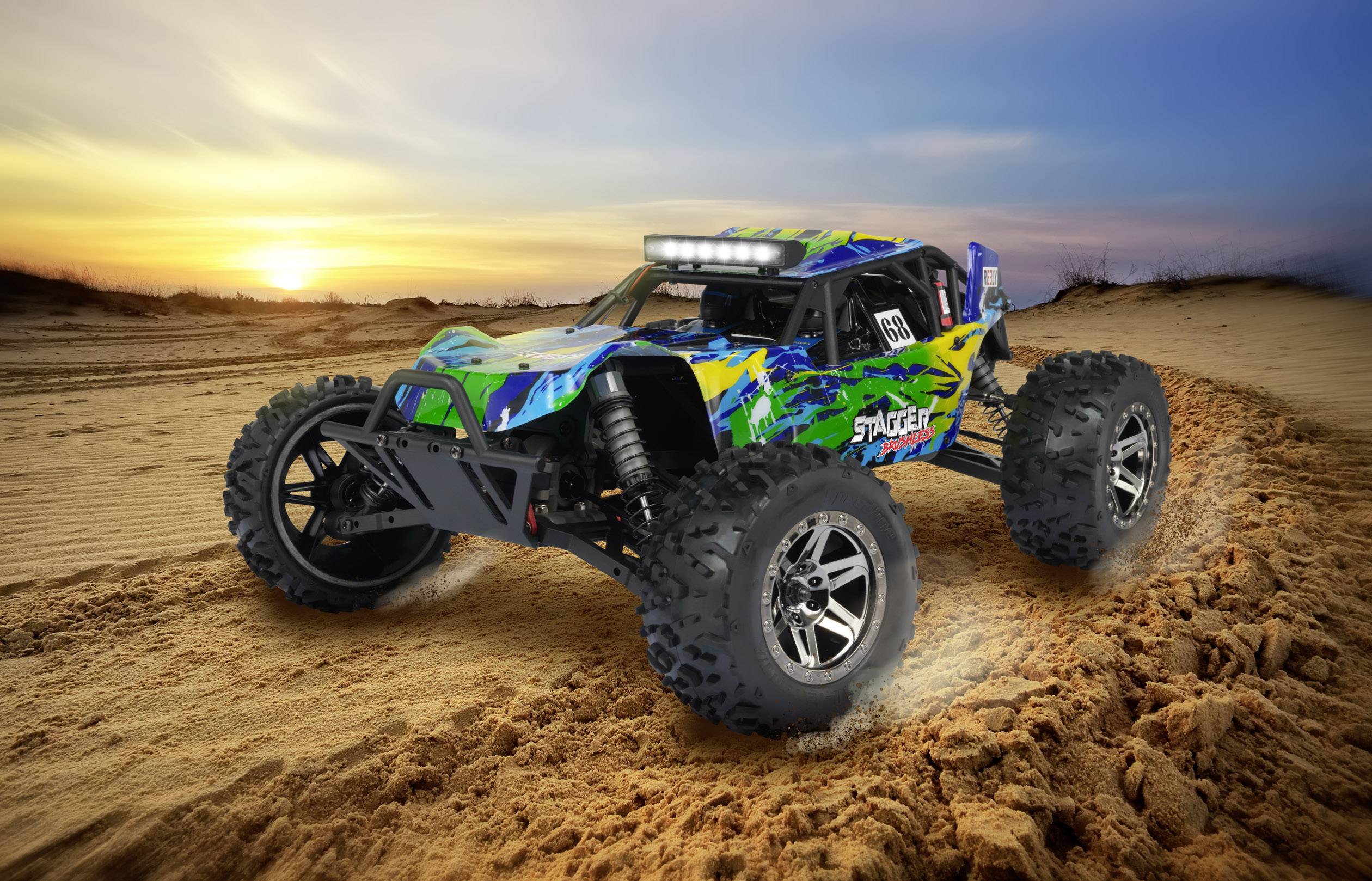 Reely Stagger Brushless 1:10 RC Modellauto Elektro Buggy Allradantrieb ...