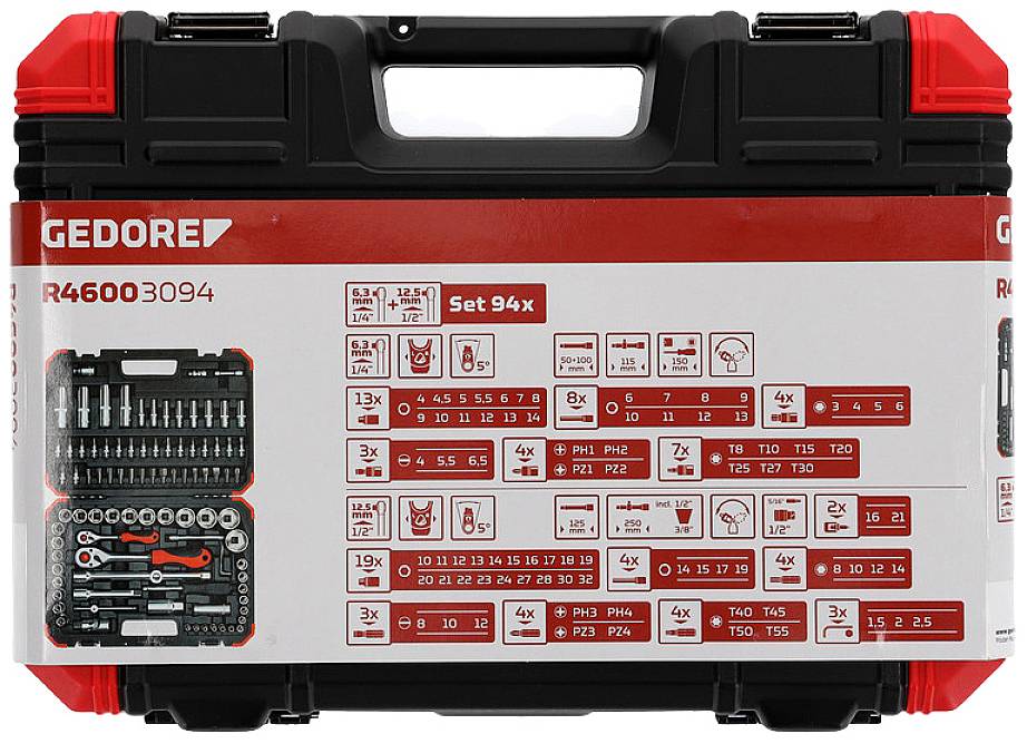 Gedore RED R46003094 Steckschlüsselsatz 94teilig 3300057 | SMDV