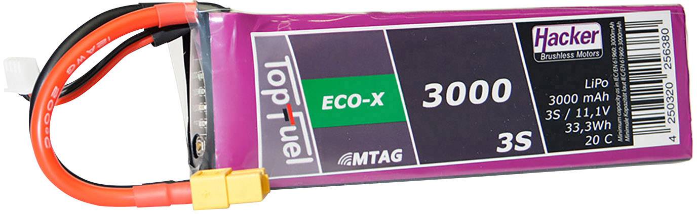 Hacker Modellbau-Akkupack (LiPo) 11.1V 3000 mAh Zellen-Zahl: 3 20 C ...