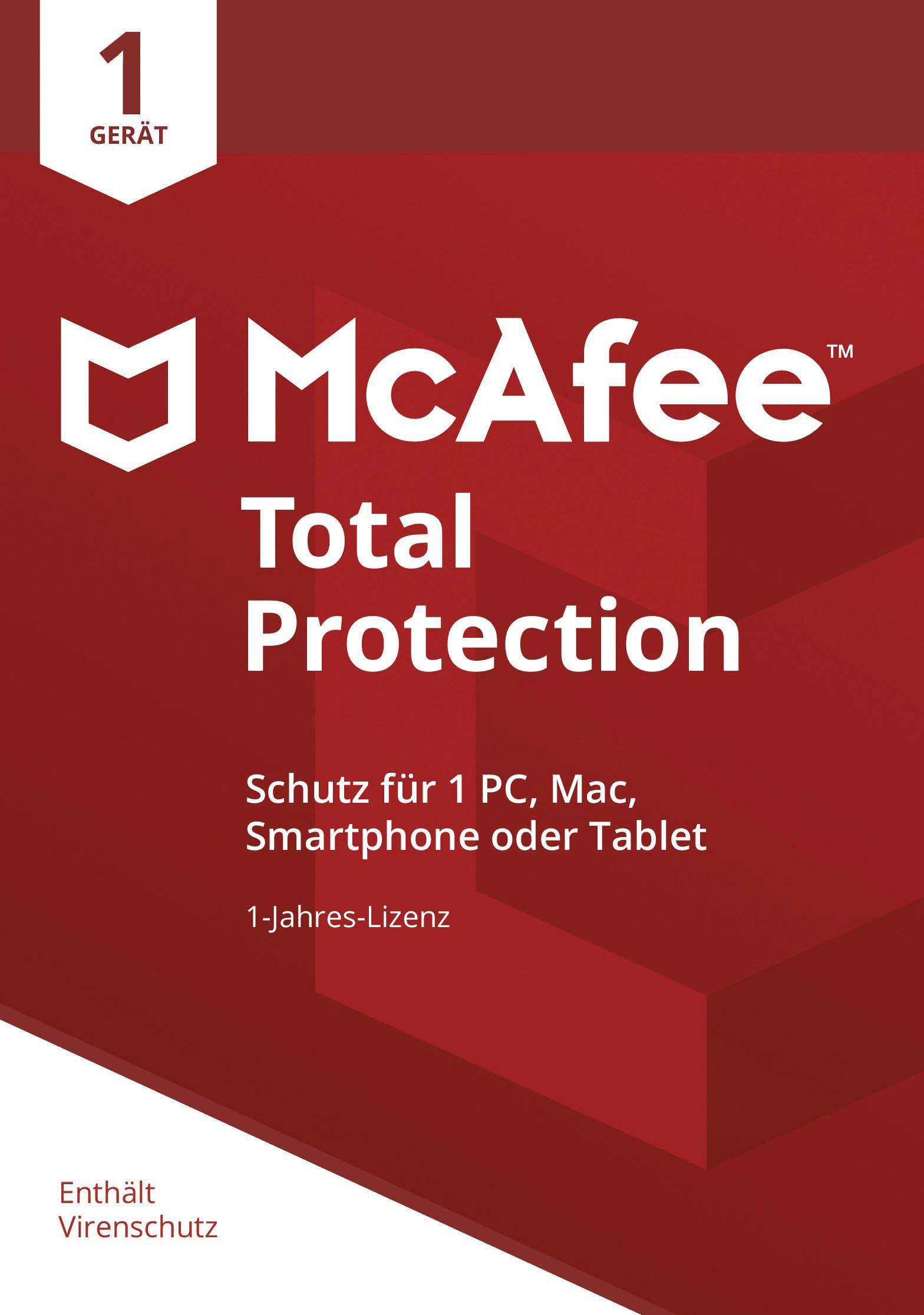 McAfee Total Protection 1 Device (Code in a Box) 2020 Vollversion, 1 ...