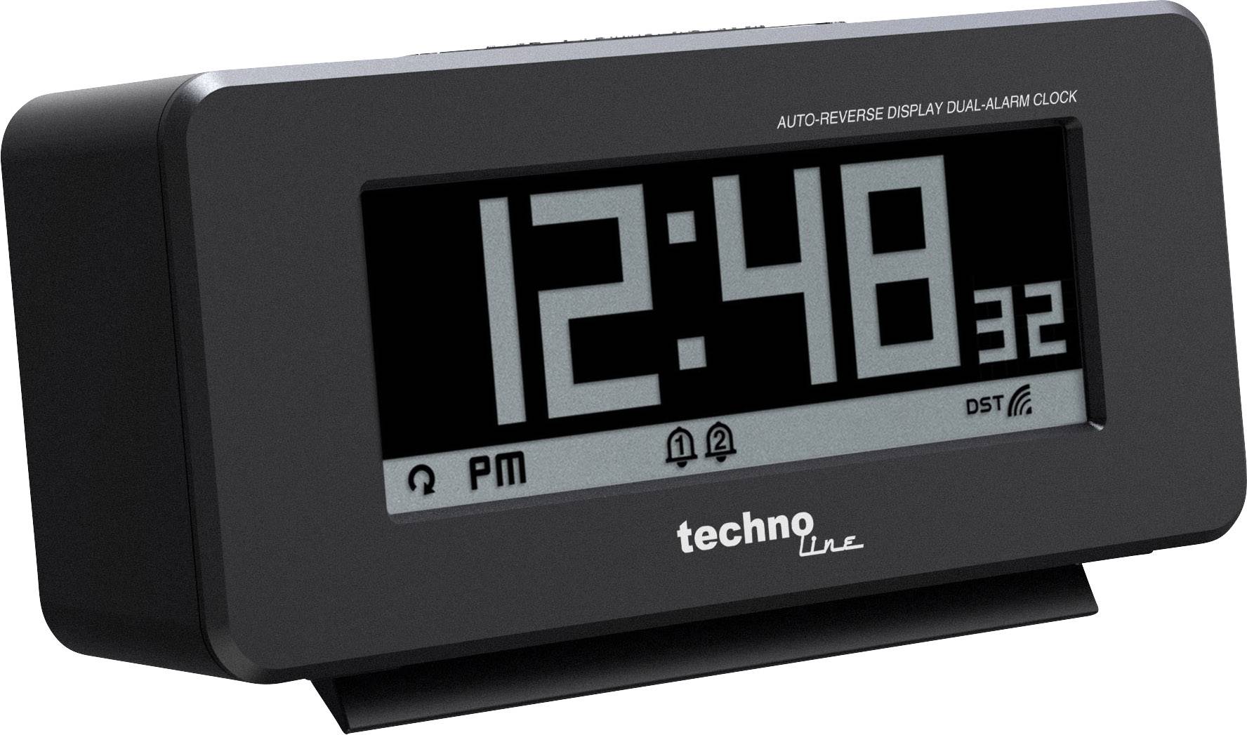 Techno Line WT295 Funk Wecker Schwarz Alarmzeiten 2 | digitalo