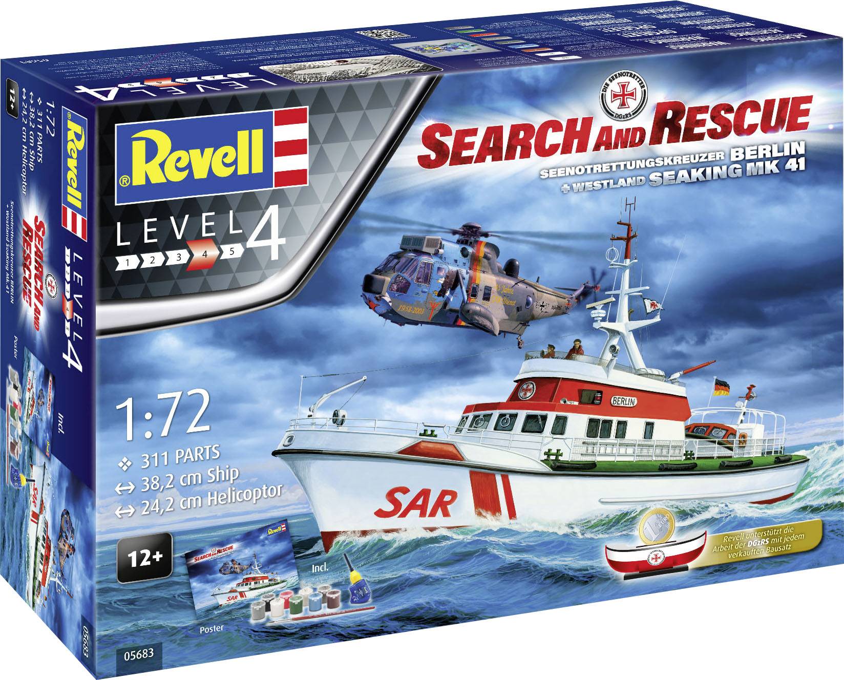 Revell 05683 DGzRS Berlin + Sea King "Good Bye Set" Schiffsmodell ...