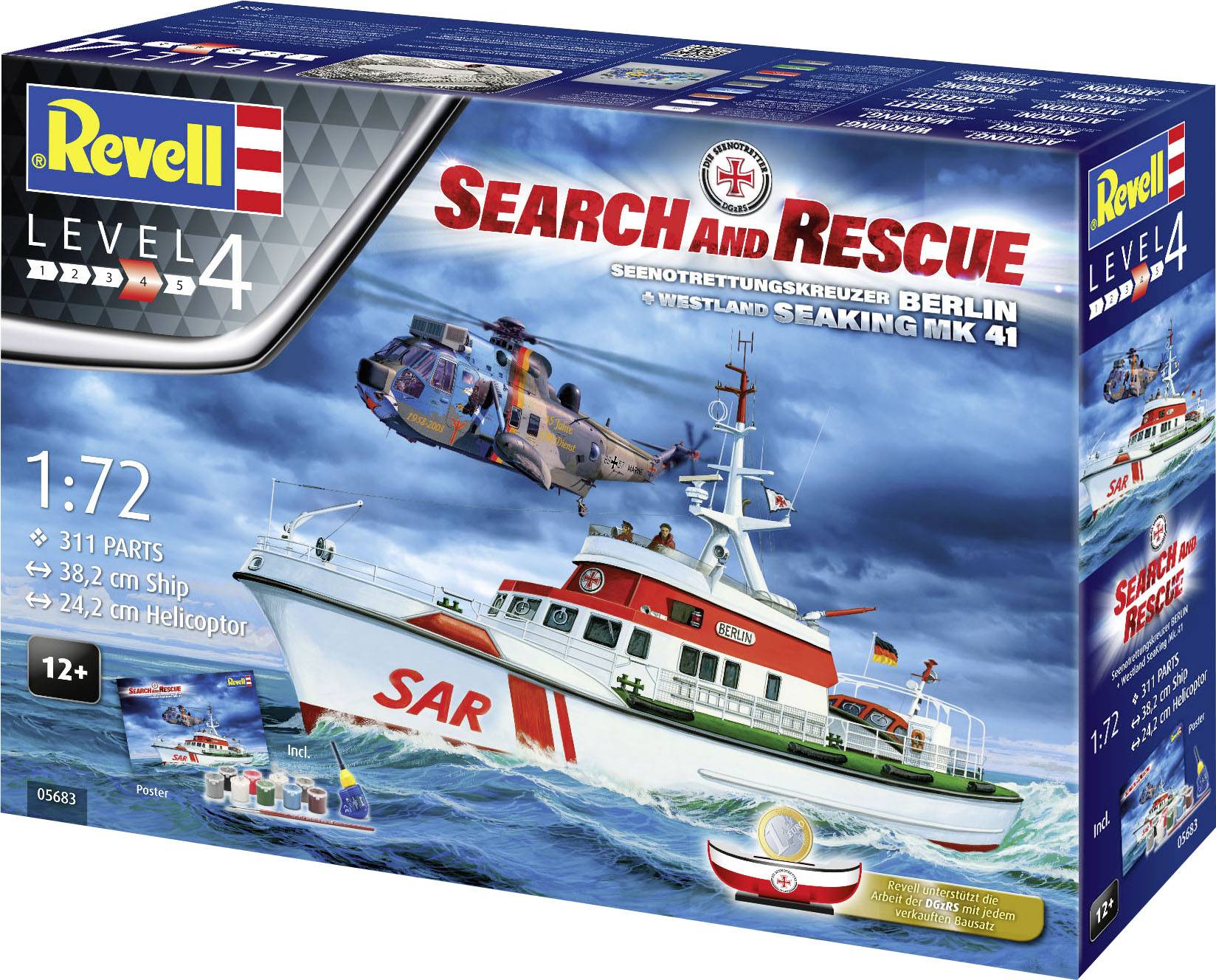Revell 05683 DGzRS Berlin + Sea King "Good Bye Set" Schiffsmodell ...
