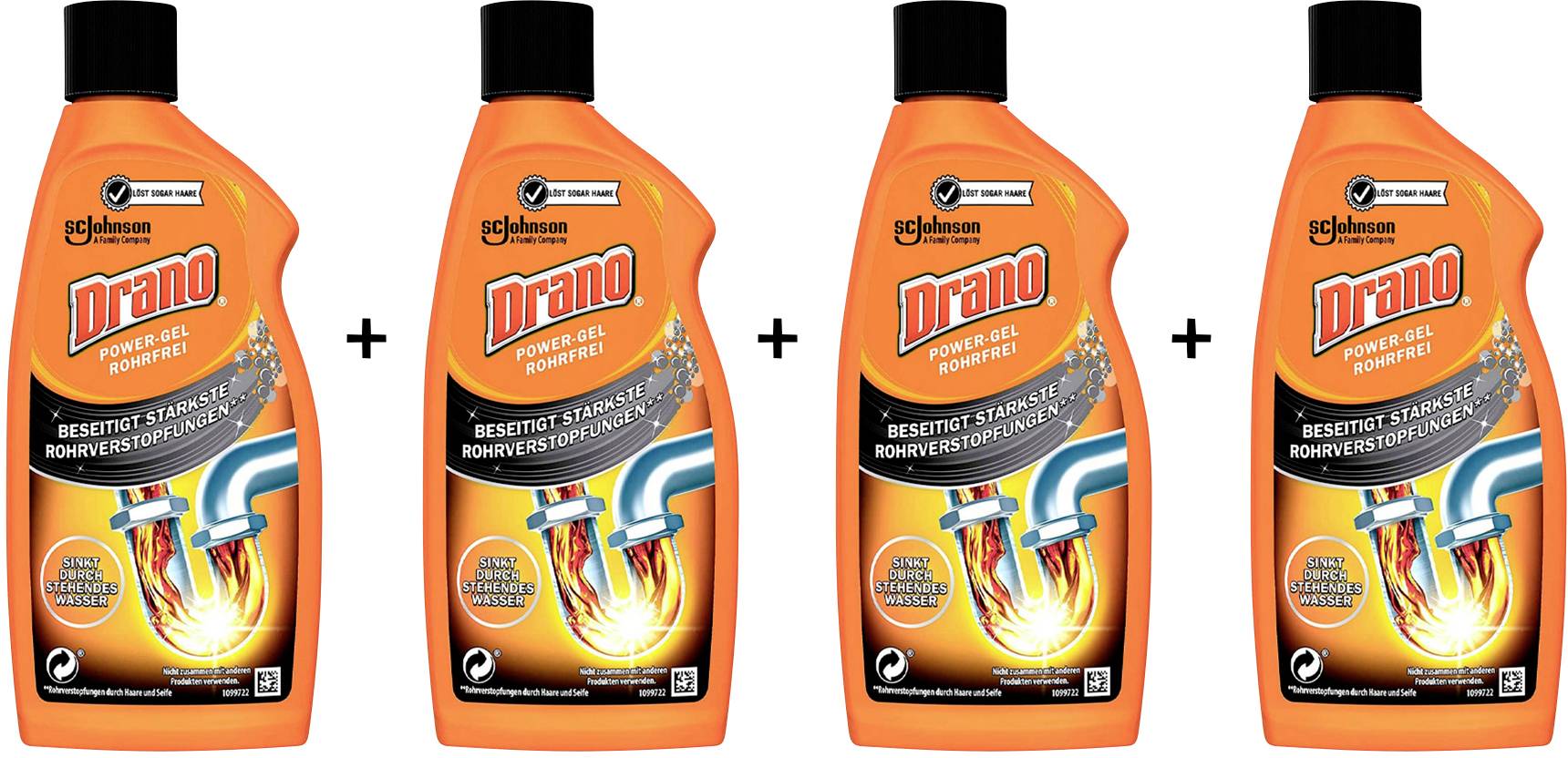 Mr. Muscle Drano Abflussrein. Gel 500ml 4er Set | voelkner