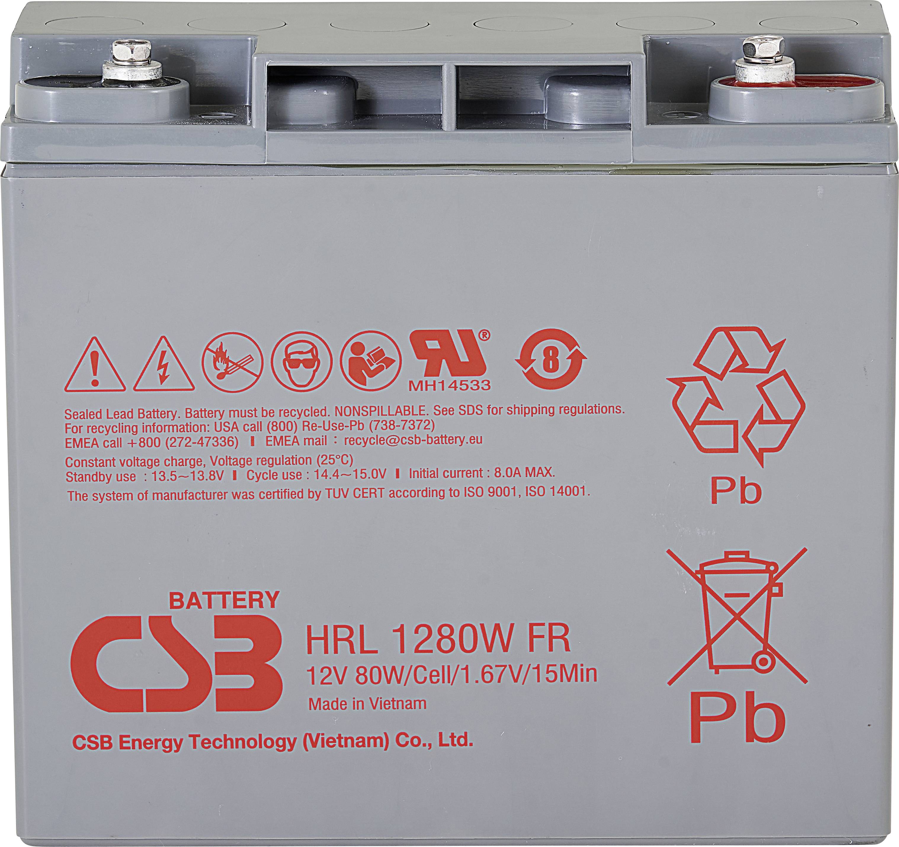 CSB Battery HRL 1280W high-rate longlife HRL1280W-FR Bleiakku 12V 20Ah ...