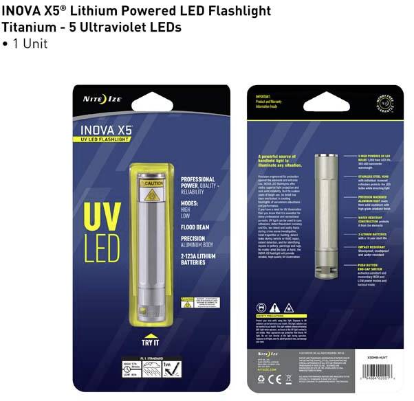 NITE Ize Inova X5 UV-LED Taschenlampe batteriebetrieben | voelkner