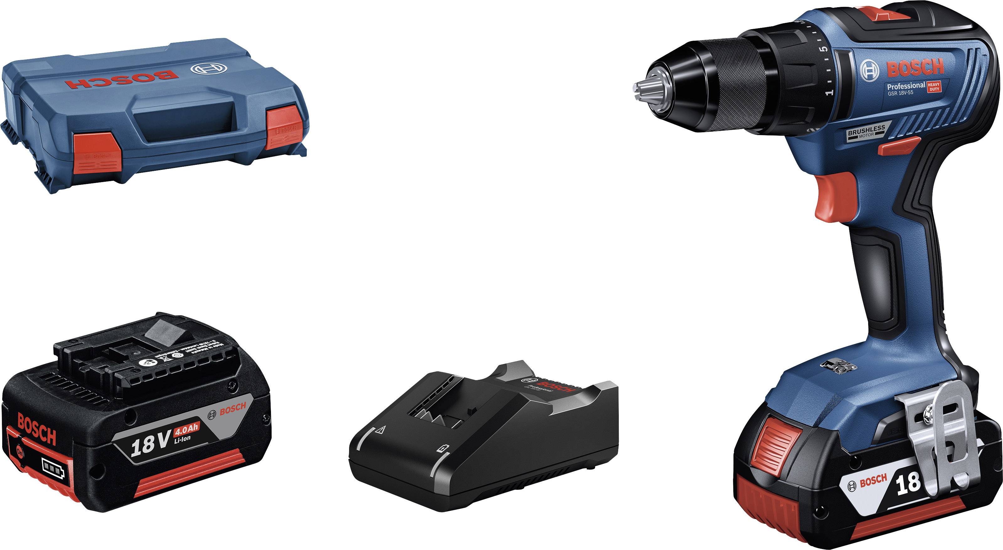 Bosch Professional GSR 18V-55 -Akku-Bohrmaschine 18V inkl. 2. Akku ...