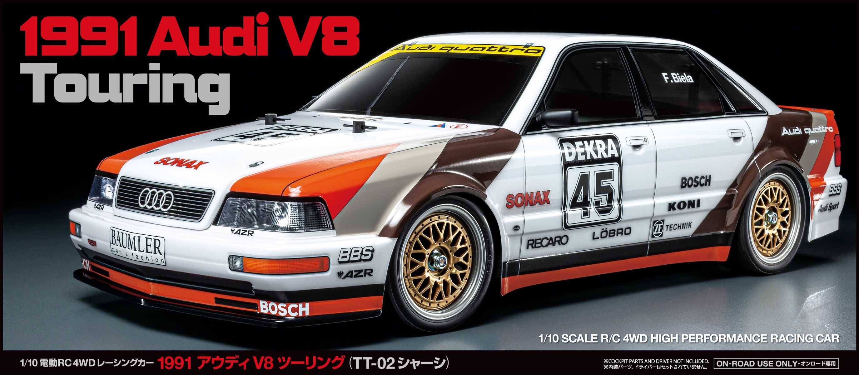 Tamiya 1:10 RC Audi V8 Tourenwagen (TT-02) 1:10 RC Modellauto Elektro ...