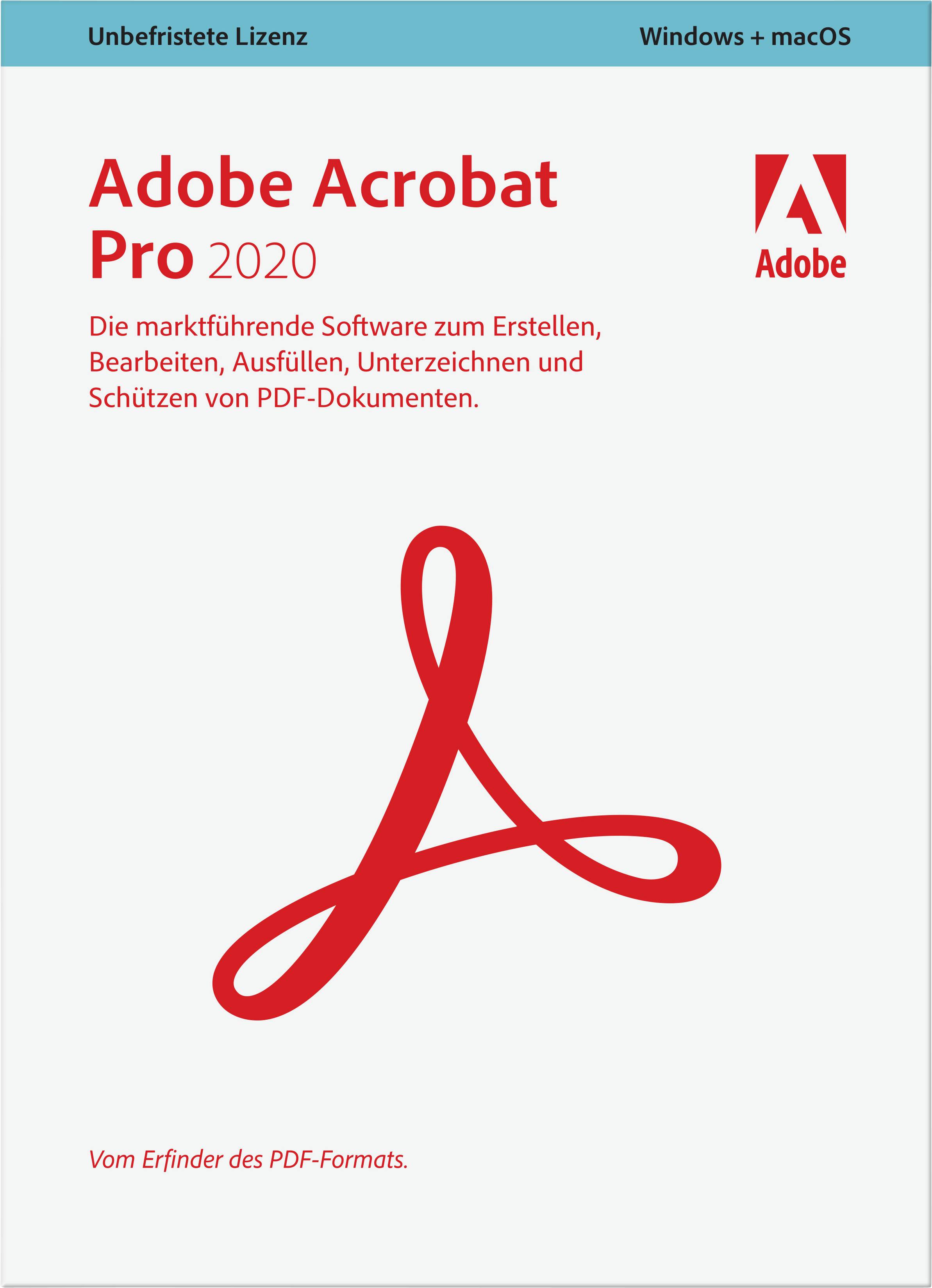 Adobe Acrobat Pro 2020 Vollversion, 1 Lizenz Windows, Mac PDF-Software ...