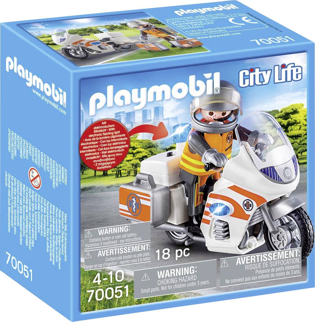 Playmobil® City Life Notarzt-Motorrad mit Blinklicht 70051 | digitalo