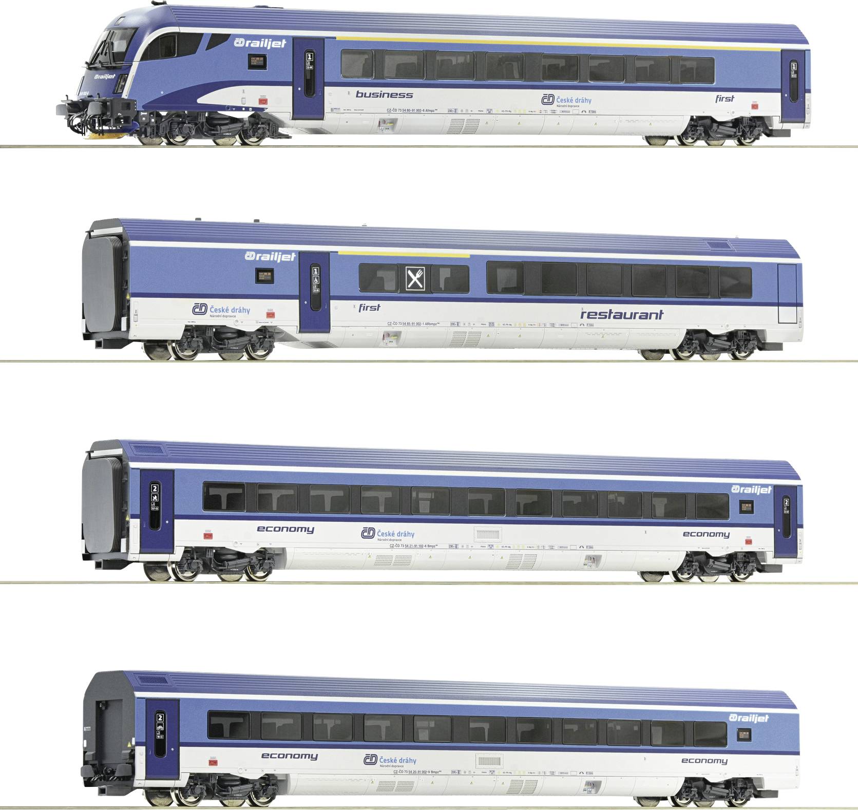 Roco 74064 H0 4er-Set: „Railjet“ der CD 4er-Set versandkostenfrei | SMDV