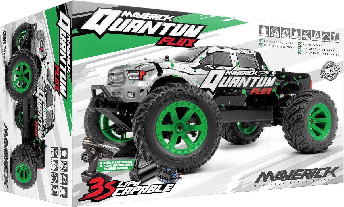 Maverick Quantum MT Flux 80A 1/0 4WD Truck - Silver Brushless 1:10 RC ...