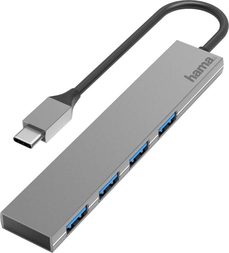 Hama 00200101 4 Port USB-C® (USB 3.2 Gen 2) Multiport Hub Silber ...