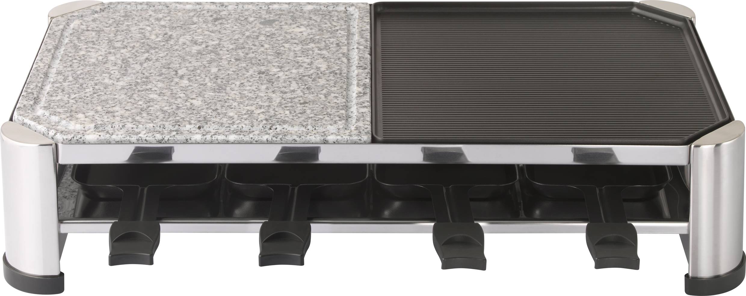 Grillplatte, Heißer Stein Raclette Grillfunktion Schwarz, Silber | voelkner