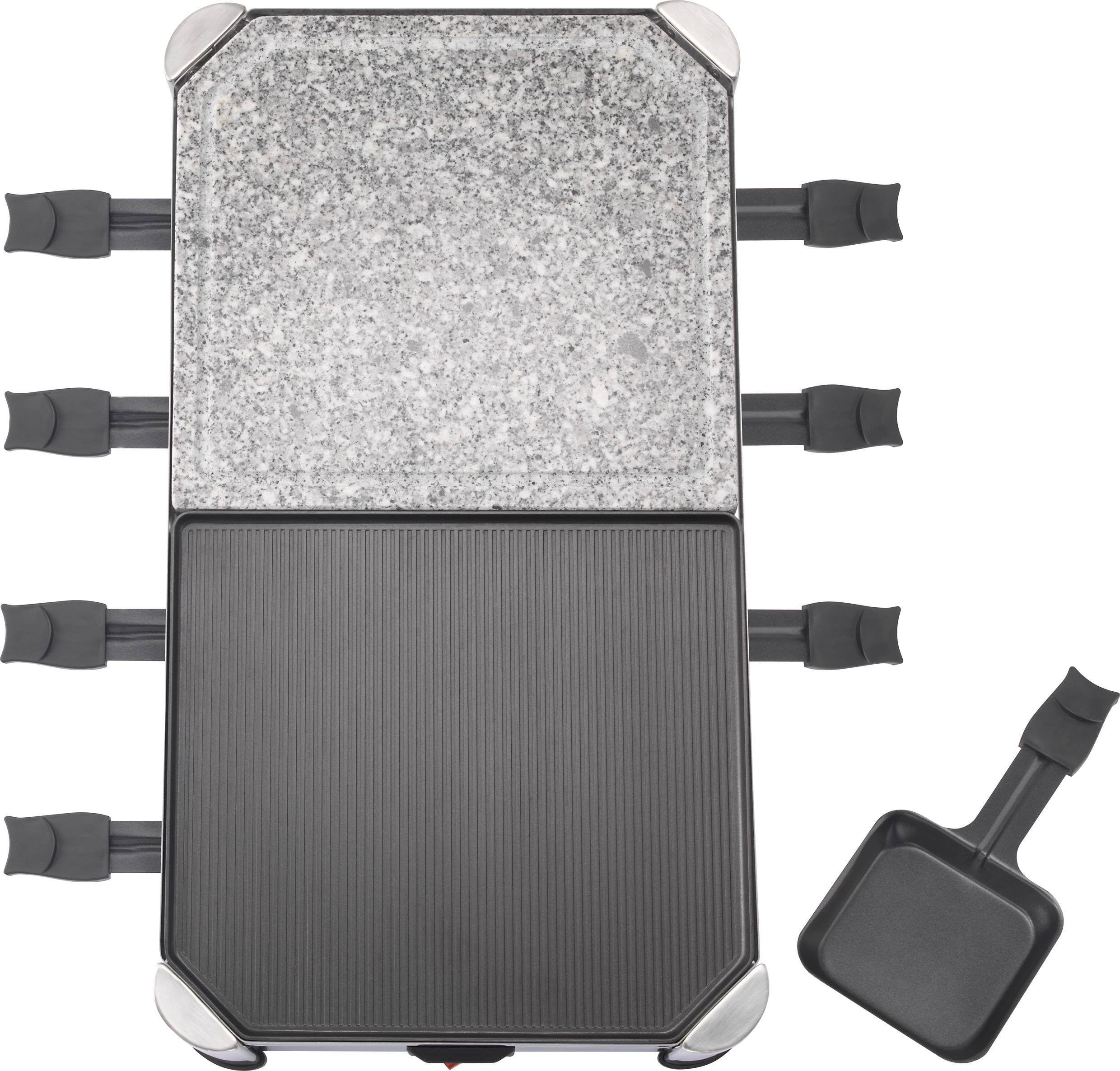 Grillplatte, Heißer Stein Raclette Grillfunktion Schwarz, Silber | voelkner