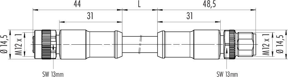 Binder 77 0630 0629 50704-0500 Rundstecker konfektioniert Stecker ...