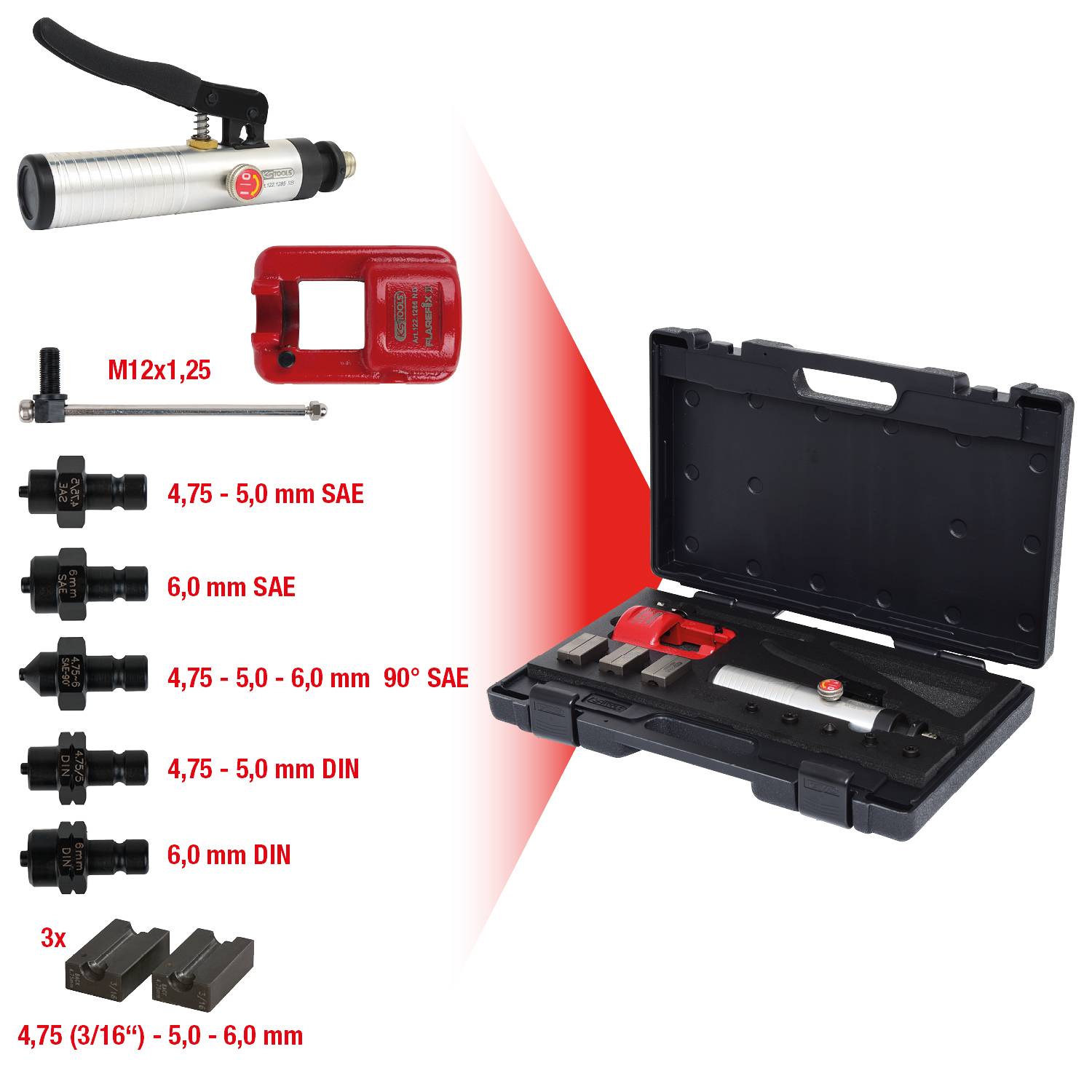 KS Tools 122.1260 Universal-Bördelgerät-Satz, 11-tlgFlarefix II ...