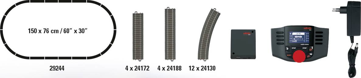 Märklin 29244 H0 Digital-Startpackung Nebenbahn mit BR 24 der DB ...