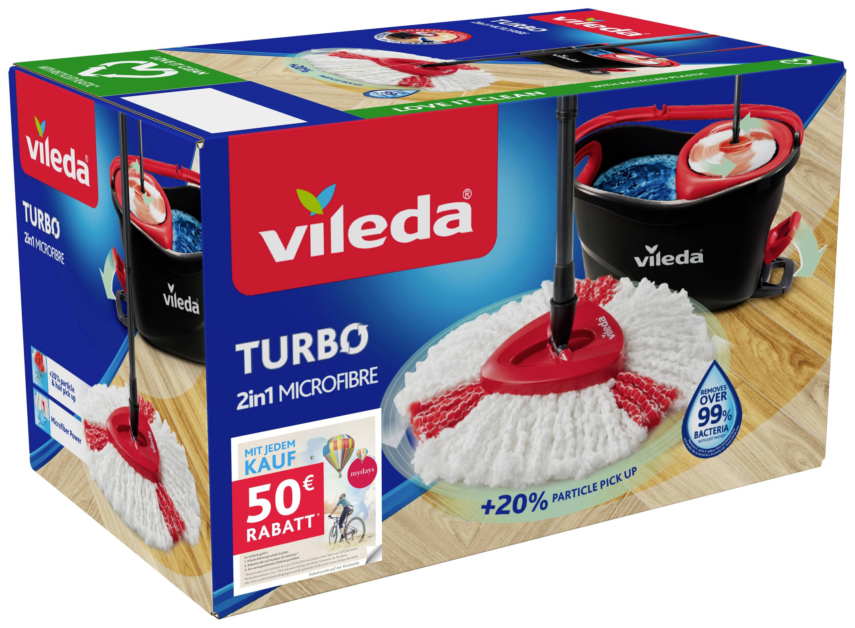 Vileda Turbo Wischmop 2in1 Box Frühjahrespromo 2023 inkl. 50 EUR MyDays ...