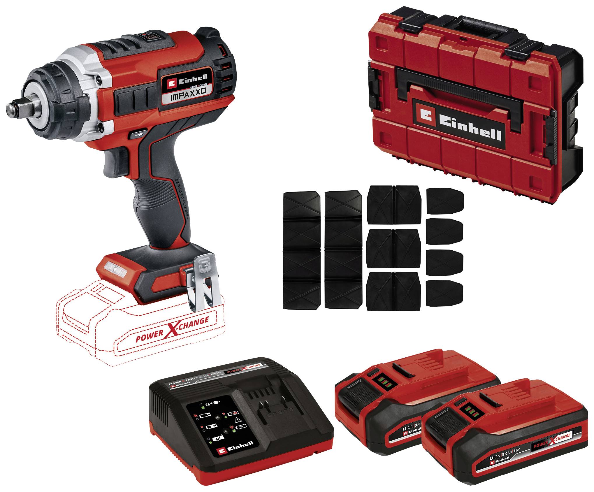 Einhell Power X-Change IMPAXXO 18/400 (2x3,0 Ah) + E-Case 4326446 Akku ...
