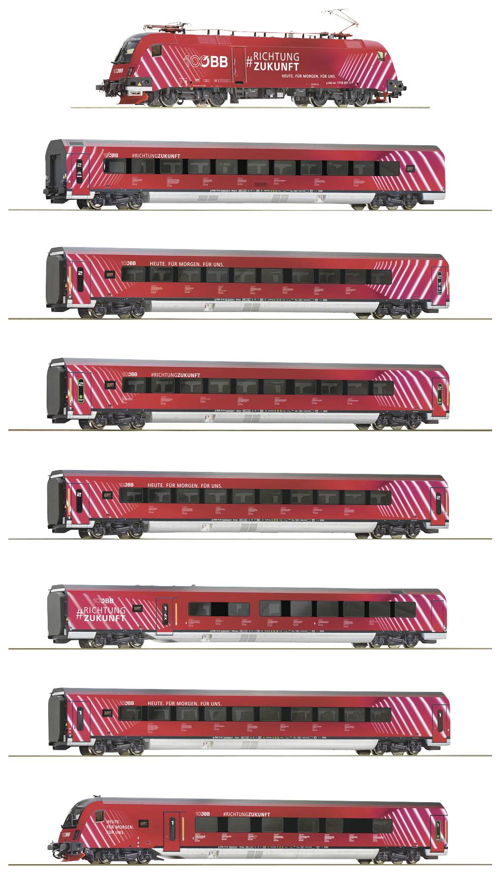 Roco 5520002 H0 8er-Set Railjet 100 Jahre der ÖBB versandkostenfrei ...
