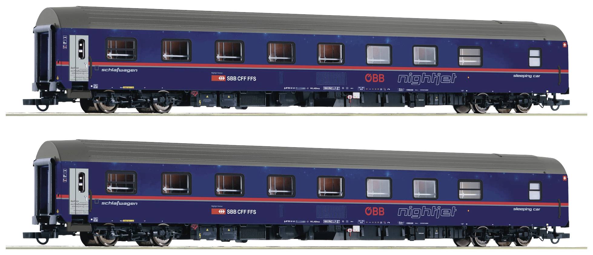 Roco 6200021 H0 2er-Set Schlafwagen Nightjet der ÖBB/SBB | SMDV