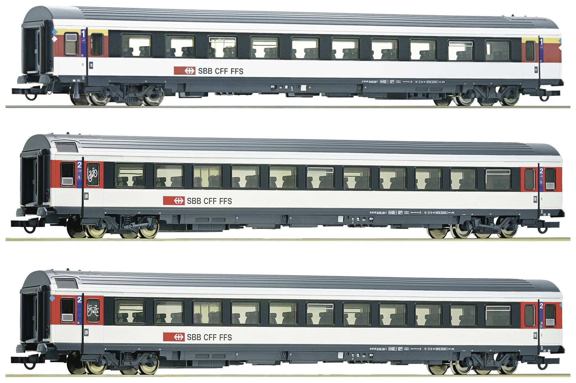 Roco 6200023 H0 3er-Set 2. Bözberg Interregio der SBB 1 EW-IV-Wagen 1 ...