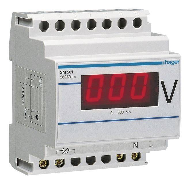 Hager SM501 Digitales Hutschienenmessgerät Hager SM501 Digitales ...