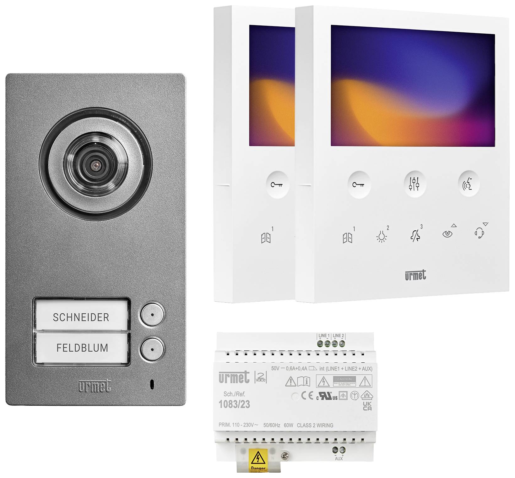 Urmet SET 1784/782 - 2Voice Comfort Video-Türsprechanlage Kabelgebunden Komplett-Set ...