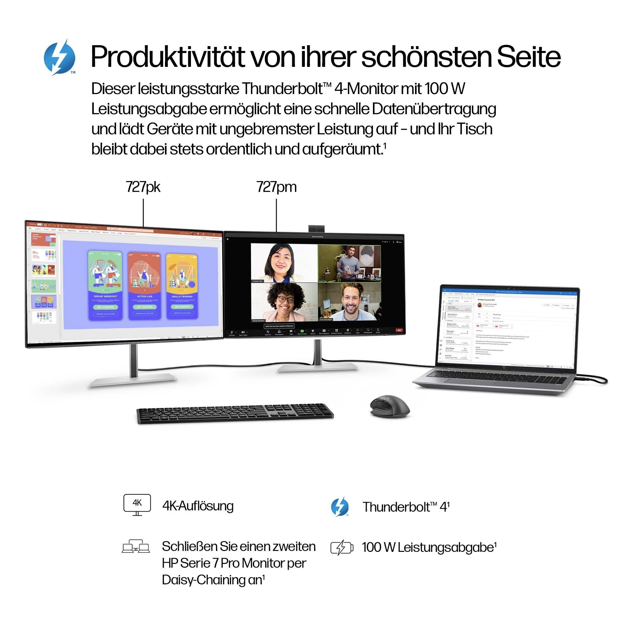 HP 727pm Series 7 Pro LCD-Monitor EEK F (A - G) 68.6cm (27 Zoll) 3840 x ...