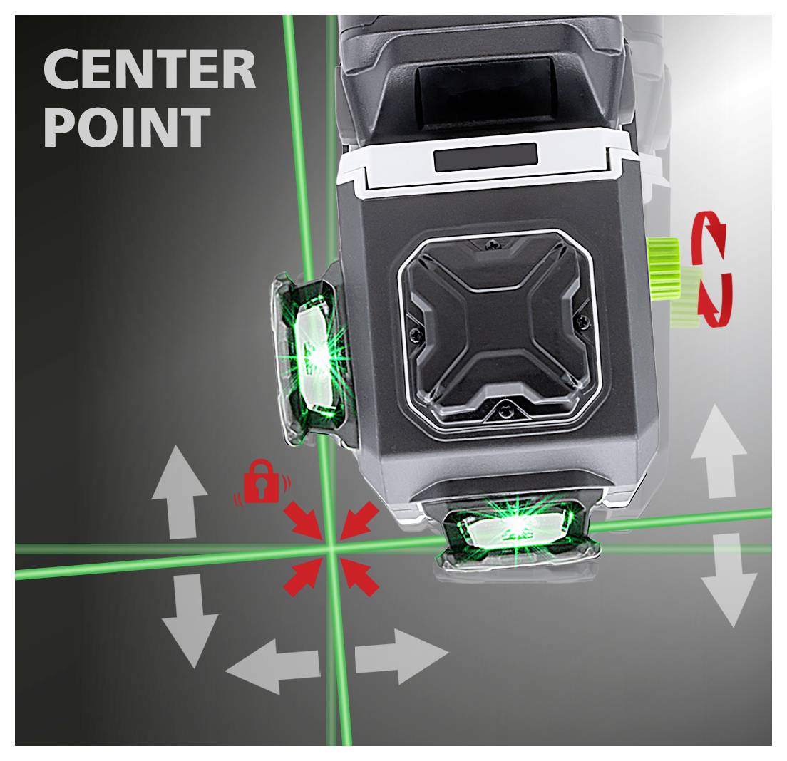 Laserliner PowerPlane-Laser 3G Multi-18V Dreidimensionaler Laser grüner ...