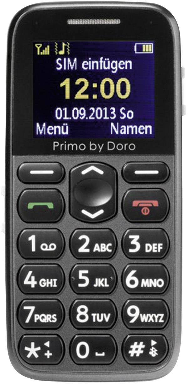 Primo by DORO 215 Senioren-Handy mit Ladestation, SOS Taste Grau | digitalo