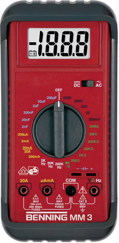 Benning MM 3 Hand-Multimeter digital CAT II 600 V, CAT III 300V Anzeige ...
