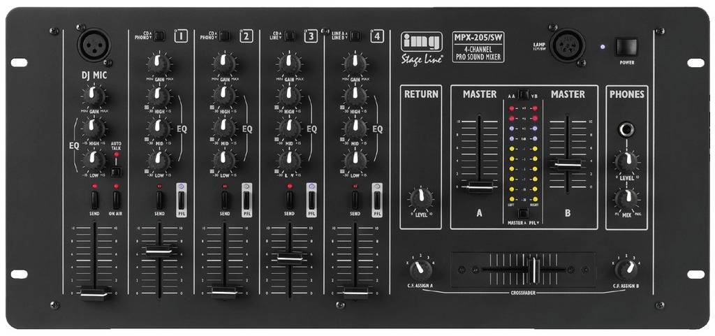 IMG STAGELINE MPX-205/SW DJ Mixer versandkostenfrei | voelkner