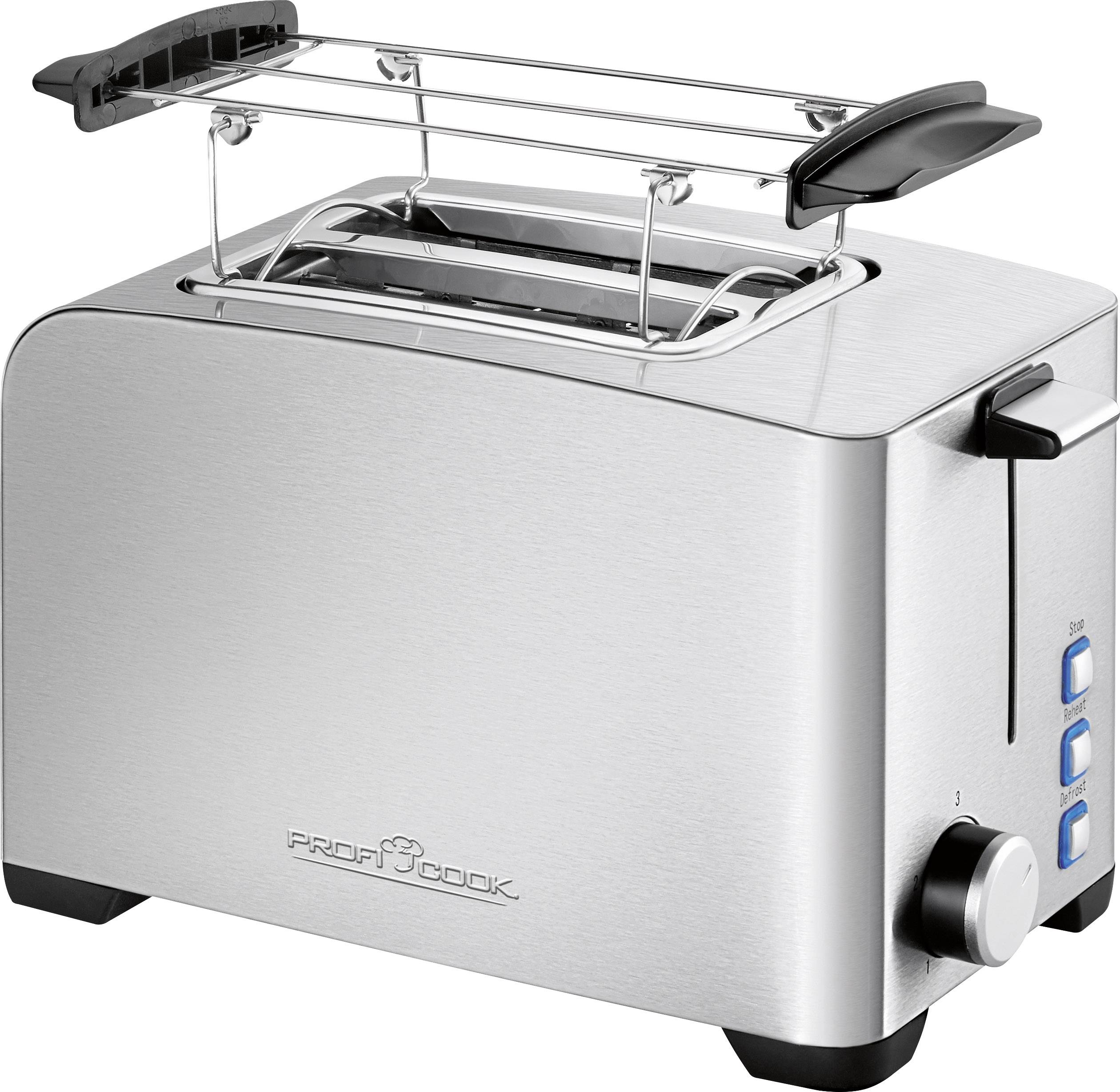 Profi Cook PC-TA 1082 Toaster mit Brötchenaufsatz Edelstahl, Schwarz ...