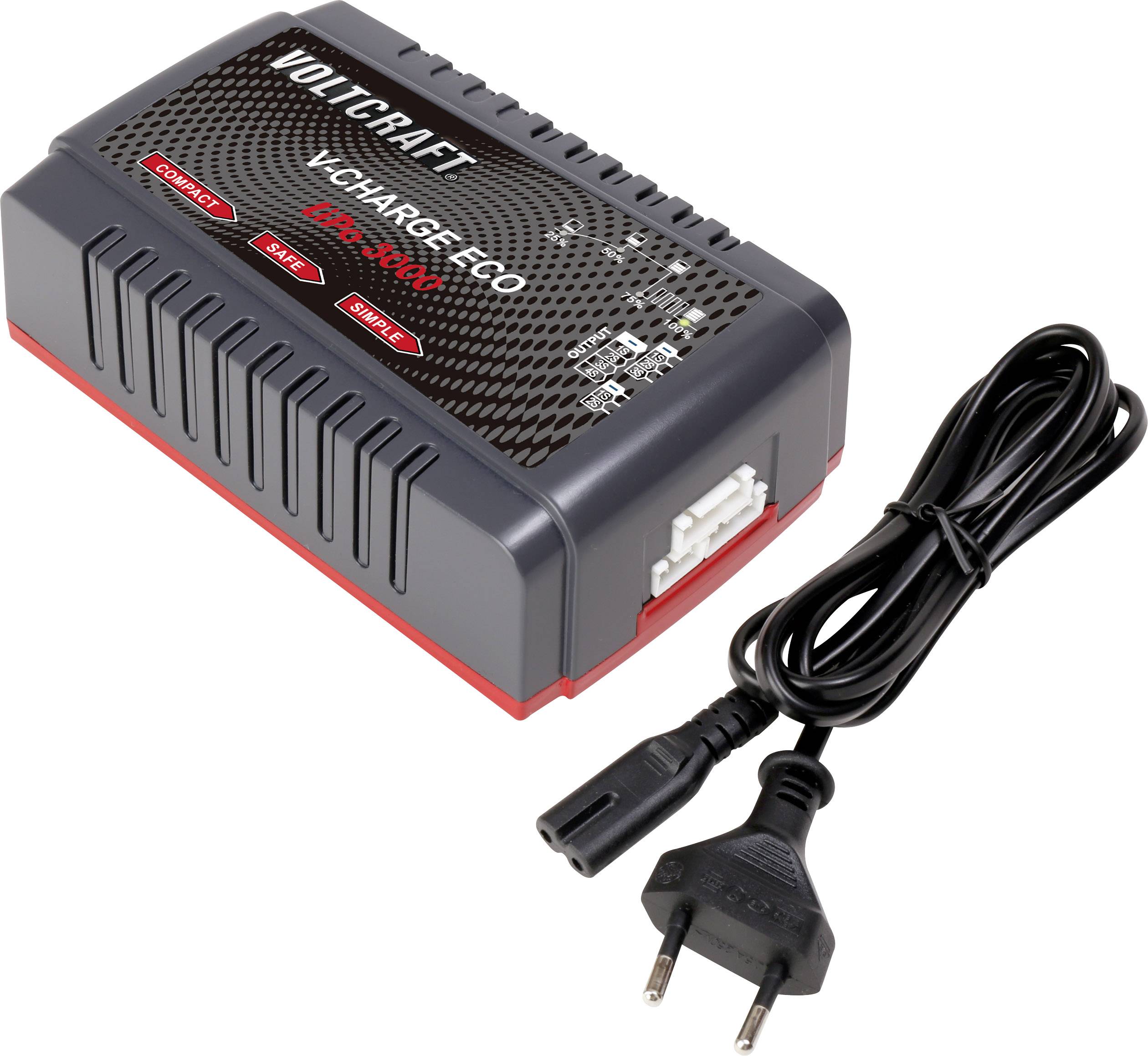 VOLTCRAFT V-Charge Eco LiPo 3000 Modellbau-Ladegerät 230V 3A LiPo | SMDV
