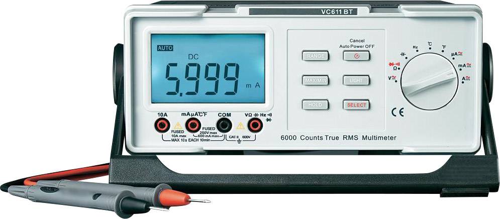 Tisch-Multimeter digital CAT II 600V Anzeige (Counts): 6000 | SMDV