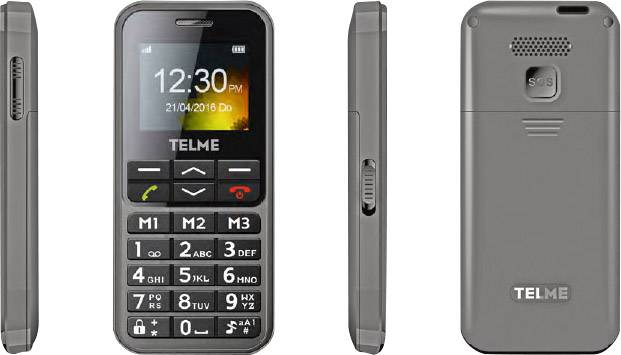 Telme C151 Senioren-Handy mit Ladestation, SOS Taste Spacegrau, EMPORIA ...
