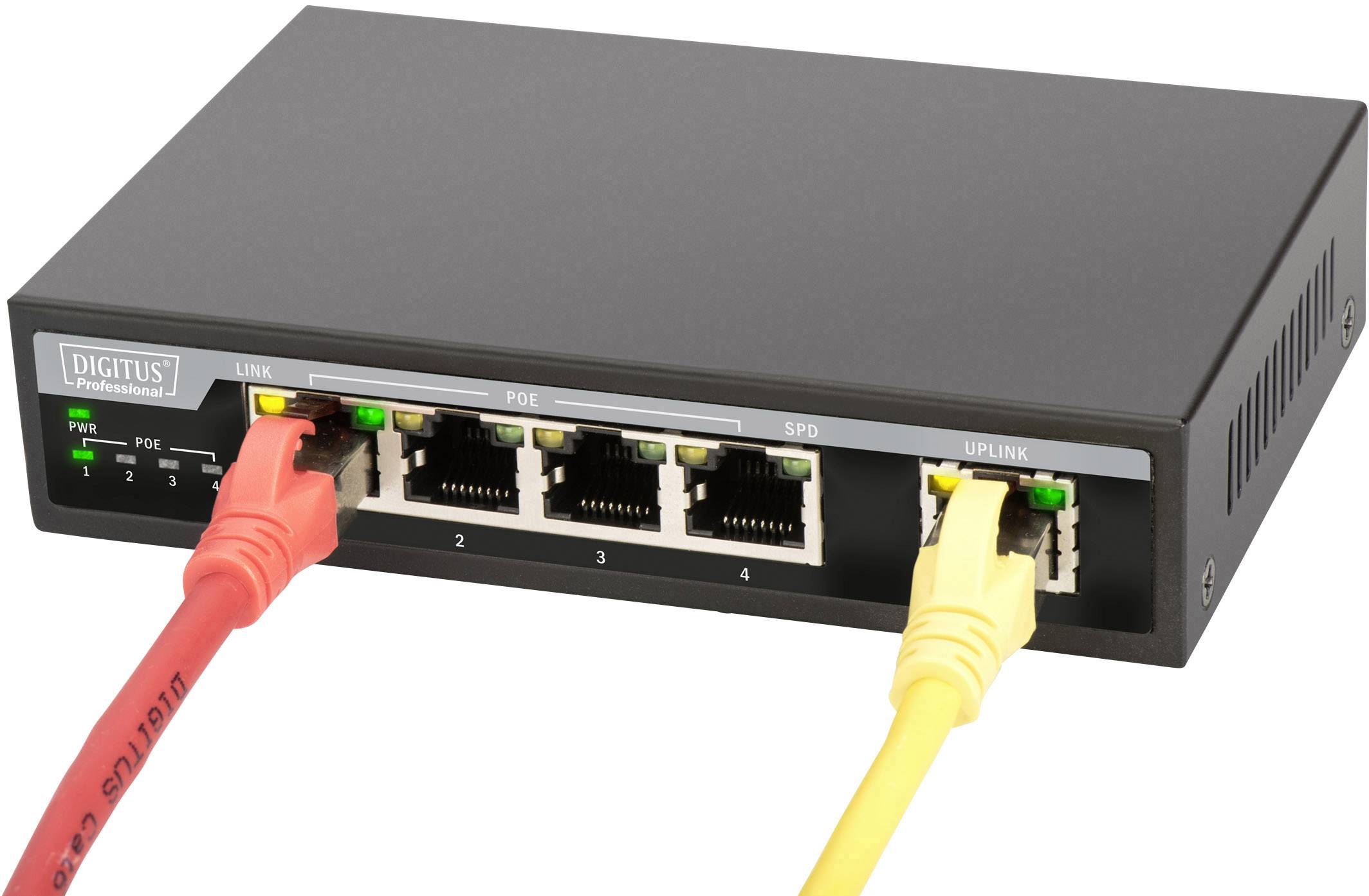 Digitus DN-95330 Netzwerk Switch 4 Port 1 GBit/s PoE-Funktion | voelkner